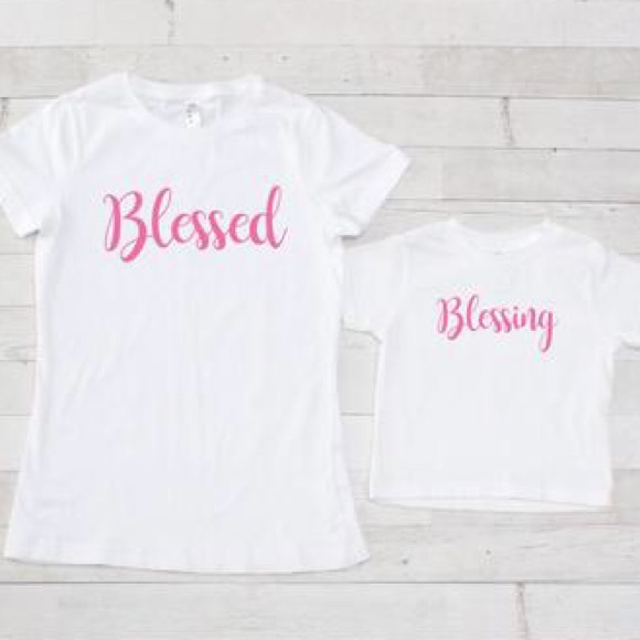 Tops | Mommyme Blessed Blessing Tee Set | Poshmark